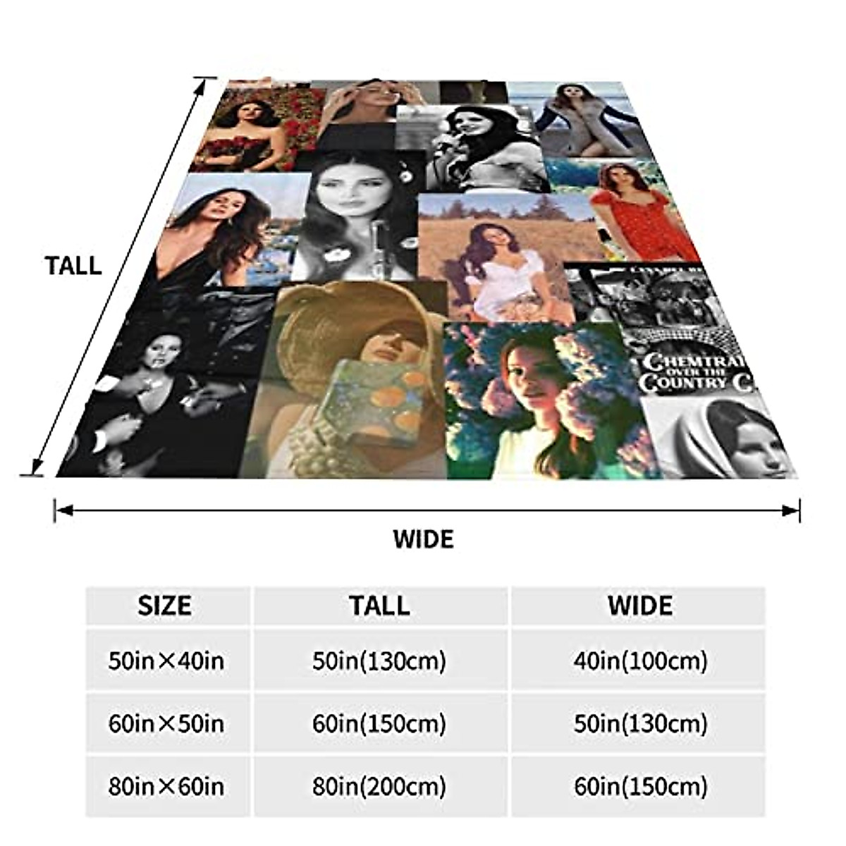 Rwillppycfei Best Lana Music Del Theme Rey Throw Blanket, Plush Microfiber Blankets and Throws for All Seasons, Super Cozy Air Conditioned Blanket 40"x50"