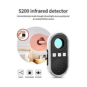 OLYAXEN Anti Hidden Camera Detector Spy Camera Finder Personal Emergency Safe Sound Alarm with Mini LED Flashlight Pocket Sized Camera Finder Locates Hidden Camera Quickly and Instantly