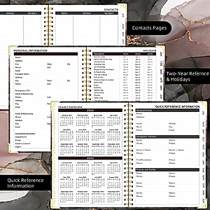 Knagsfa 2024 Monthly Planner, Jan 2024 - Dec 2024 Weekly Monthly Planner 6.5" x 8.5" with Page Tabs, Calendar Hardcover with Inner Pocket, Elastic Band, Twin-Wire Binding, Bookmark,Black Pink Marble