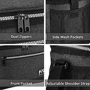 Insulated Lunch Bag for Women Men, Leakproof Thermal Reusable Lunch Box for Adult & Kids by Tirrinia, Lunch Cooler Tote for Office Work, Black