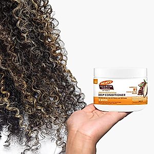 Palmer's Cocoa Butter & Biotin Length Retention Deep Conditioner, Strengthen, Nourish and Restore Elasticity and Shine, Suitable for All Curly Hair Patterns 12 Ounce