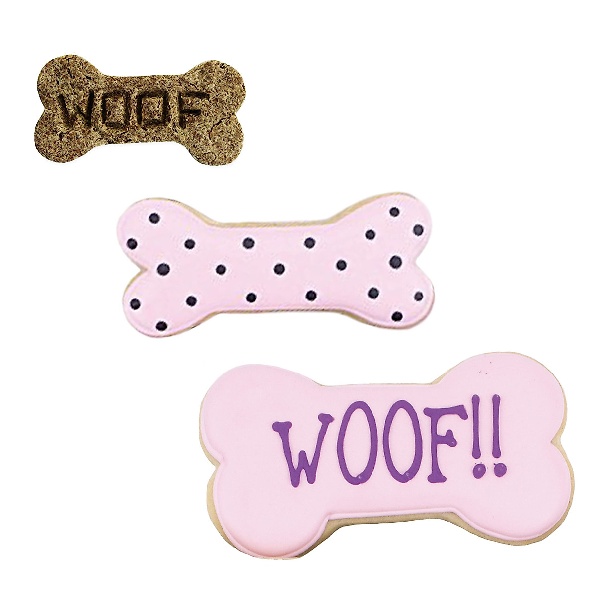 Dog Bone Cookie Cutters 3-Pc. Set Made in the USA by Ann Clark, 2.5", 4", 5" Treat Shapes