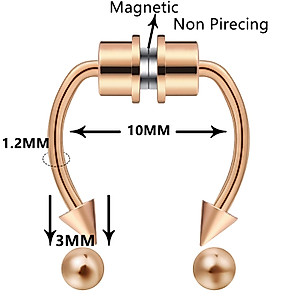 outerunner Fake Nose Ring Septum Piercing Magnet Magnetic Nose Hoop Rings Faux Septum Rings Non Piercing Clip On Nose Hoop Rings