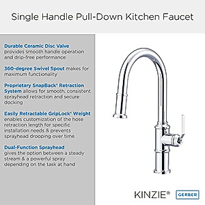Gerber Plumbing Kinzie Kitchen Faucet with Pull Down Sprayer