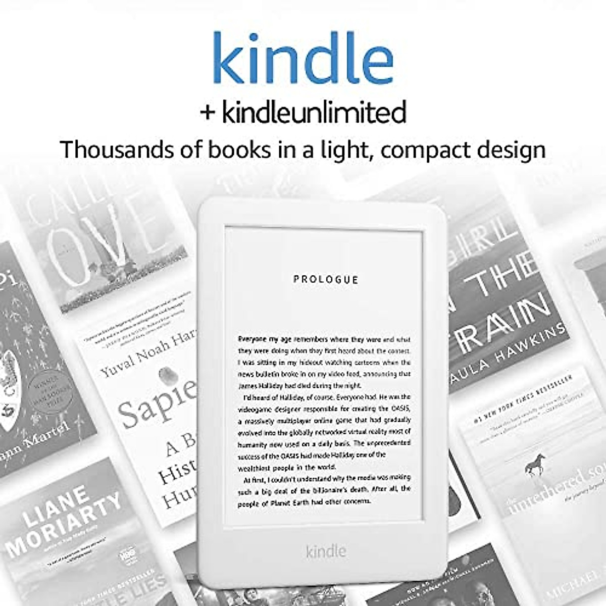 Kindle (2019 release)- With a Built-in Front Light - White - Without Lockscreen Ads + 3 Months Free Kindle Unlimited (with auto-renewal)