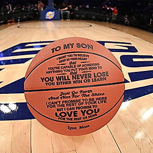Fathers Day Birthday Gifts For Men, Kids, Graduation Gifts For Son, Grandson From Dad, Mom, Grandparents, Engraved 29.5" Basketball Size 7, Gifts For Teen Boys, Gifts For Him, Men Gifts For Birthday