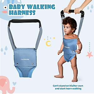 Cowiewie 2 in 1 Baby Door Jumper w/ Baby Walking Harness Function, Baby Jumper with Door Clamp Adjustable Strap and Seat, Fits 80" - 87" high Door Frame
