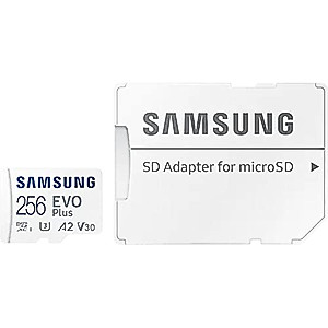 Samsung Evo Plus microSD SDXC U3 Class 10 A2 Memory Card 130MB/s with SD Adapter 2021 (256GB)