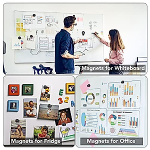 12Pcs Black Refrigerator Magnets Fridge Magnets,Small and Strong Magnets for Whiteboard, Strong Metal Magnets for Fridge, Whiteboard, Office, Classroom, Map, Kitchen