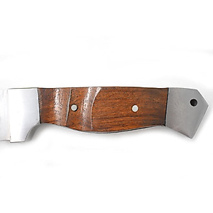 Wild Turkey Handmade Collection Heavy Duty Wood Handle Hunting Knife | Stainless Steel Blade | Genuine Leather Sheath Included