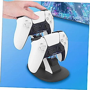 SOLUSTRE Controller Compatible for Display Compatible for ps Rack Station Dock Dual-Charging Black Charger Storage Desktop Dual Game Stand Conter Gamepad Compatible with ps Base Slot