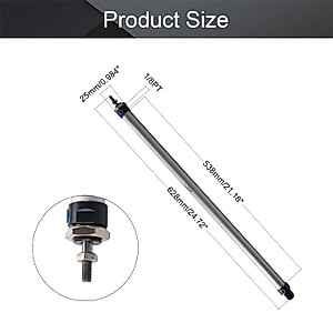 Othmro 20mm Bore 500mm Stroke Air Cylinder Double Action Aluminium Alloy Penumatic Air Cylinder (MAL20 x500)