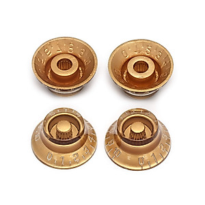 Metallor Electric Guitar Top Hat Knobs Speed Volume Tone Control Knobs Compatible with Les Paul LP Guitar Parts Replacement Set of 4Pcs. (Gold)