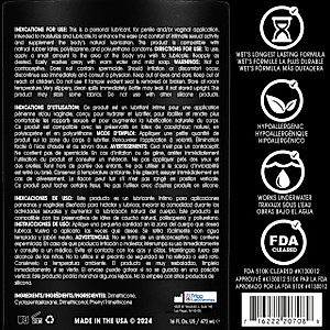 Wet Platinum Silicone-Based Personal Lubricant | Ultra Smooth, Super Slick, Hypoallergenic, Long-Lasting Performance, Waterproof Formula| Lube for Men, Women & Couples, 16 fl oz