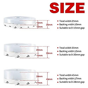 Weather Stripping Door Seal Strip,8M/26ft Door Strip Bottom for Doors Silicone Sealing Sticker Adhesive for Doors and Windows Gaps of Anti-Collision Silicone (25MM, Transparent)