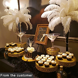 Weharnar Gold Cake Stand Set - 3 Pcs Metal Cake Stands for Dessert Table Round Antique Dessert Display Stands Trays Set for Wedding, Birthday, Bridal & Baby Shower