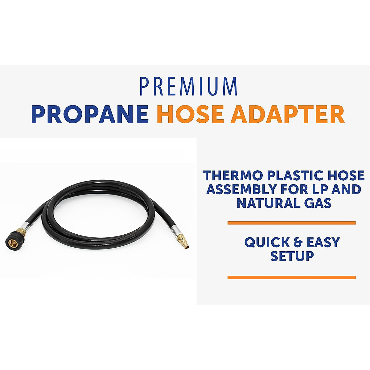 Flame King RV, Van, Trailer, Dual Quick Connect Hose, LP Gas Only, 72 Inch, 1/4 Inch ID - 100395-72 , Black