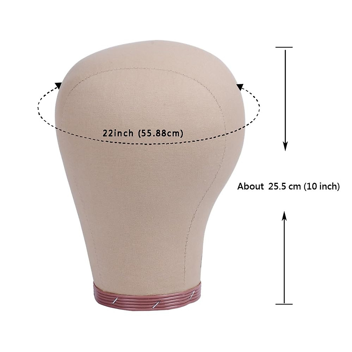 1 Piece 22 Inch Wig Head Cork Canvas Block Head Mannequin Head for Wigs Display Styling Manikin Head (22 inch）