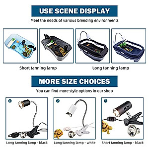 BINANO Heat Lamp for Reptiles Turtle with 25W/50W UVB UVA Bulb with Adjustable Heat Switch with 360 Adjustable Angle&Strong Clips for Reptiles Aquarium/Tank
