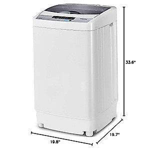 Giantex Full-Automatic Washing Machine Portable Compact 1.34 Cu.ft Laundry Washer Spin with Drain Pump, 10 programs 8 Water Level Selections with LED Display 9.92 Lbs Capacity
