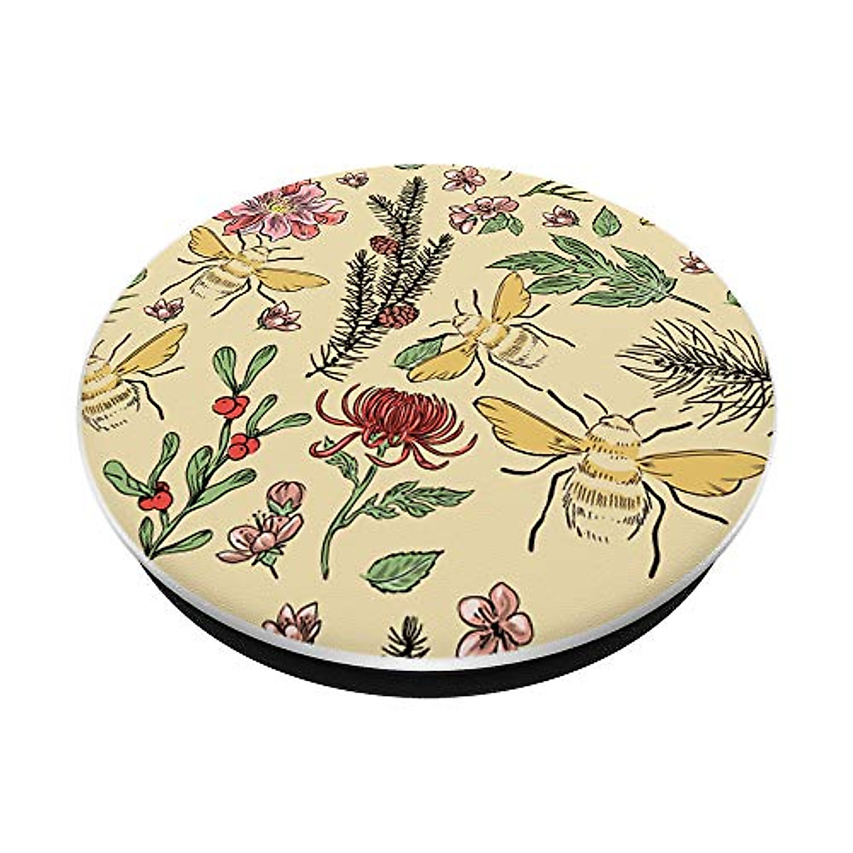 Nature Plants Flowers Floral Leaves Beehive Honeycomb Bee PopSockets PopGrip: Swappable Grip for Phones & Tablets