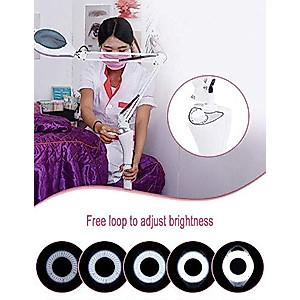 Floor Standing Magnifying Lamp, Adjustable Swivel Arm 16x Magnifier Lamp Light for Skiare Beauty Manicure Tattoo Salon Spa with Rolling Floor Stand Interesting Life