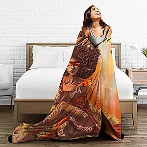 GADZILLE Black Girl Blanket Super Soft Black Women Blanket Velvet Plush Throws Blankets for Couch 60"x80"
