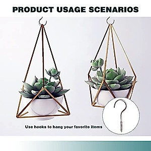 20 Pieces of 1.97 inch Pull Hook 304 Stainless Steel Hook, Round Head Screw Hook, M4 Metal Cup Hook, Indoor and Outdoor Screw Hook, M4x50