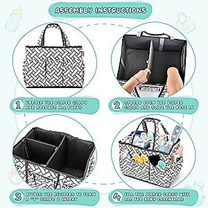 XL Baby Diaper Caddy Organizer - Heavy Duty Portable Diaper Storage Organizer - Baby Organizer for Nursery, Changing Table, Wipes & Toys - Car Basket for Nursery Storage Bin with Tote Holder Cover