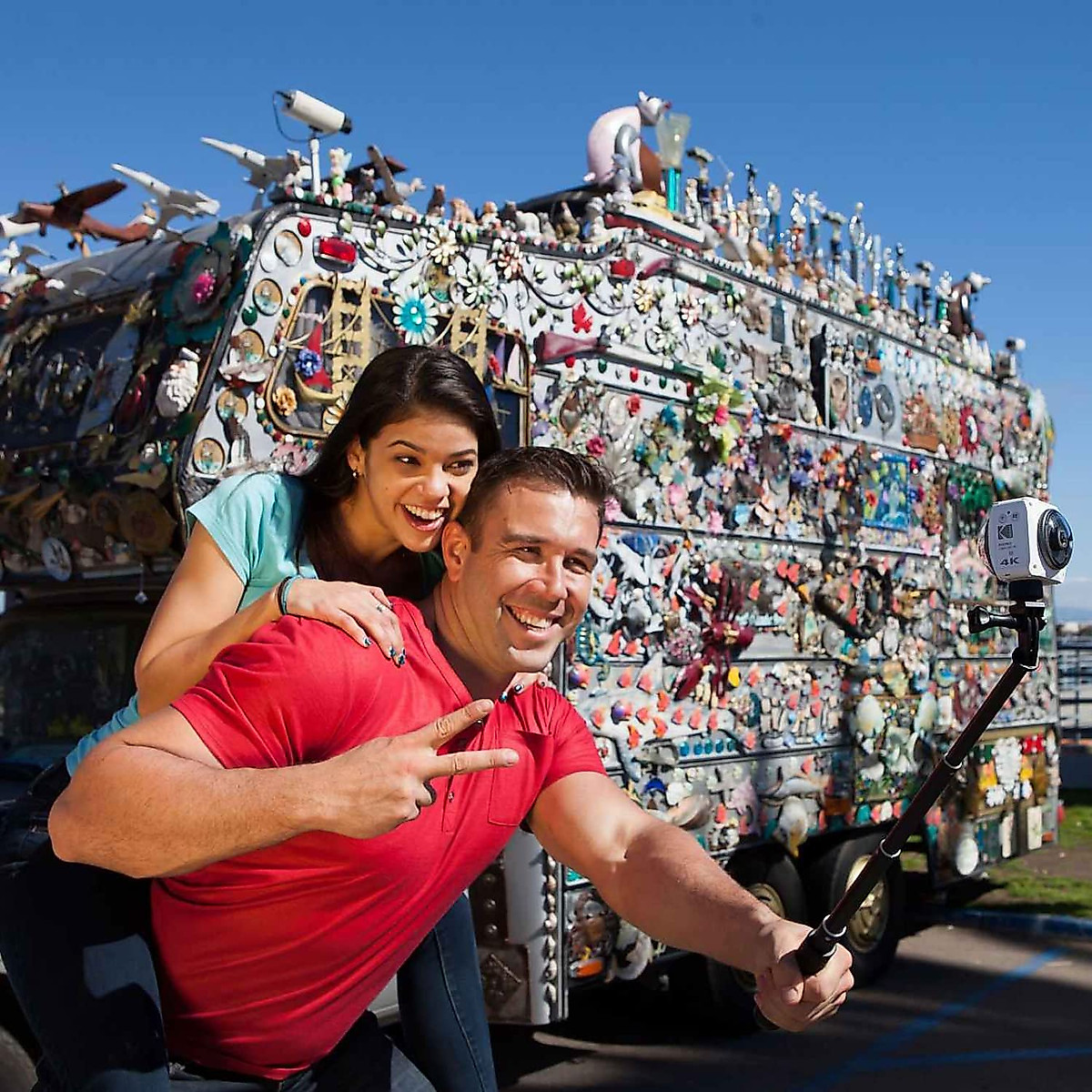 Kodak Pixpro Orbit360 4K VR Camera with Adventure Pack Bundle with 64GB microSDXC Memory Card