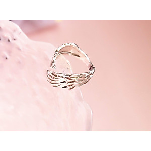 Helen de Lete Guardian Angel Wings S925 Sterling Silver Adjustable Ring