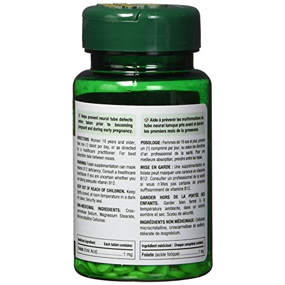 Nature's Bounty Folic Acid 1 mg 150 Tablets (Packaging May Vary)