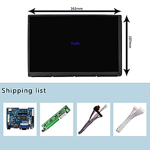 VSDISPLAY 7'' 1280x800 IPS Display Screen N070ICG-LD1 with HD-MI VGA 2AV LCD Driver and 12Vdc 2A Power Adapter Supply US Plug with 5.5x2.1mm/3.5x1.35 mm Port