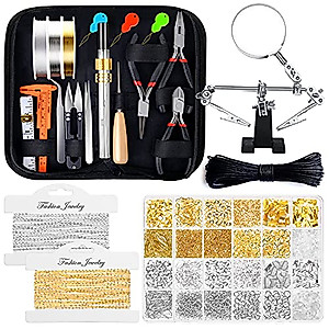Jewelry Making Kits for Adults, Shynek Jewelry Making Supplies Kit with Jewelry Making Tools, Earring Charms, Jewelry Wires, Jewelry Findings and Helping Hands for Jewelry Making and Repair