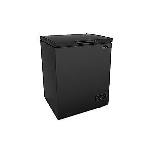 Frigidaire EFRF5003-BLACK Chest Deep Freezer-GARAGE-READY, 5.0 Capacity, Black-Adjustable Thermostat-Removable Vinyl Coated Wire Basket-Easy Defrost Drain, 5 cu ft