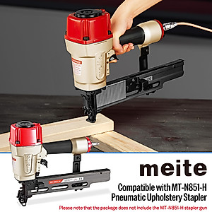 meite 16 Gauge 7/16-Inch Crown Staples, 2-Inch Length Medium Crown Staples Heavy Duty Galvanized Construction Staples for 16 Guage 7/16-Inch Crown Stapler Guns (10,000 Counts)