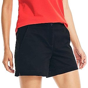 Nautica Womens Mid-Rise Cotton Shorts, Summer 5 Black