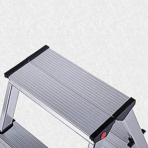 PENGJIE Folding Ladder Step Stool Ladder Stool 2 Step Folding Aluminum Heavy Duty Steel Portable Anti Slip Mat Tread Compact 150 Kg Capacity for Home Office