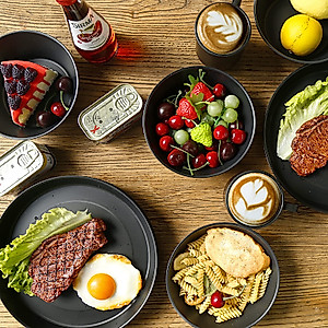 Shopwithgreen Wheat Straw Dinnerware Sets, 12 PCS Microwave Unbreakable Plates and Bowls Sets, Reusable Lightweight Tableware Dinner Dishes, Bowls, Cups, Dishes for Camping, Kitchen, RV