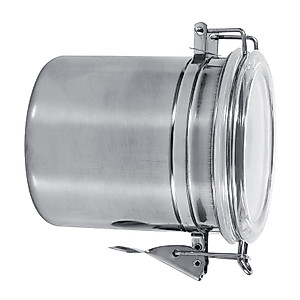 Food Containers, Container Set with Clear Arylic Lid and Locking Clamp Lid Stainless Steel Airtight Canister,Food Storage (M)