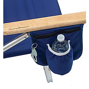 Tommy Bahama 5-Position Classic Lay Flat Folding Backpack Beach Chair, Polyester, Navy