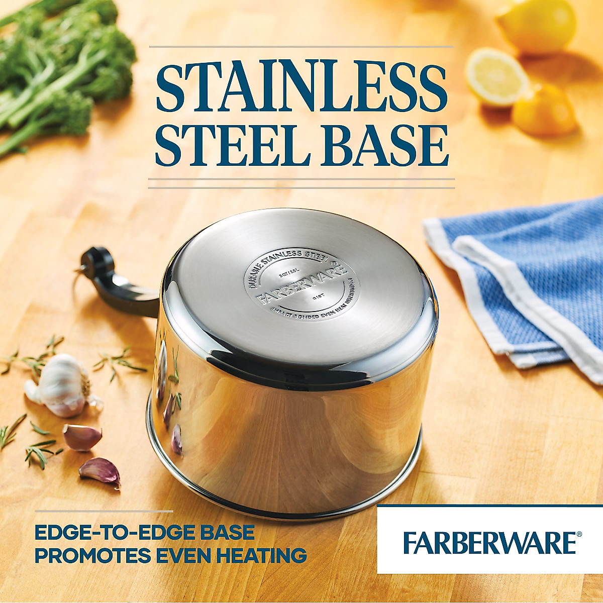 Farberware Classic Stainless Steel Sauce Pan/Saucepan with Lid, 3 Quart, Silver