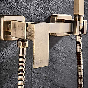 MINJING Water-Tap Bath Shower Systems Bidet Faucets, Antique Bronze Bathroom Shower Tap, Bidet Toilet Sprayer, Toilet Washer Mixer Shower,Antique Bronze B