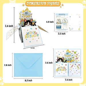 DTESL 3D Pop Up Tuxedo Cat Birthday Card, Musical, 60g, For Father, Mother, Lover