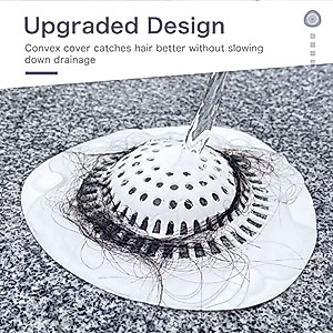 Shower Drain Cover Bathtub Hair Catcher Stopper Drain Strainers for Kitchen Sink Bathroom Tub 3 Pack White
