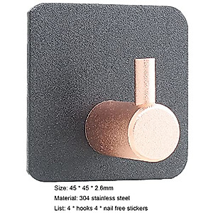 Coat Hooks Universal Bathroom Towel Coat Hanging Racks Lustrous Surface for Living Room Rose Gold & Black