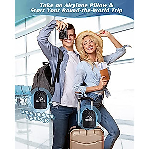 JefDiee Neck Pillows for Travel, Travel Pillow for Neck, Chin, Head Support, Airplane Pillow with Soft Washable Velour Cover, Hat, Portable Luxury Bag, 3D Sleep Mask and Earplugs (Black)
