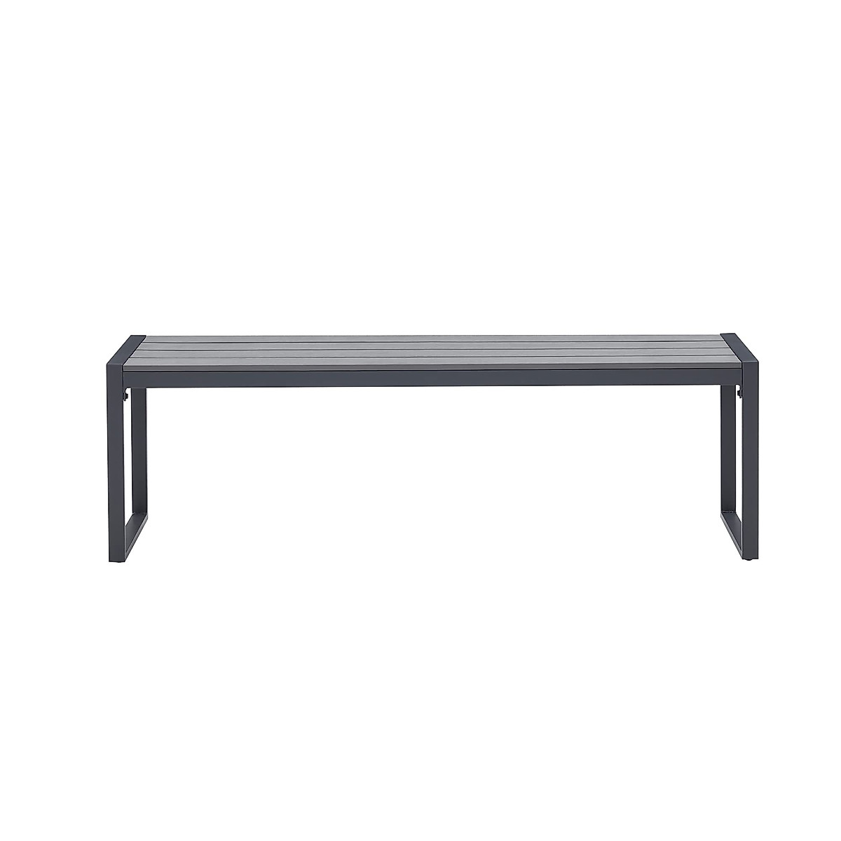 DIFY Outdoor Patio Bench, Backless Garden Park Bench Weather Resistant Outdoor Furniture for Garden, Backyard, Porch (Grey)