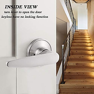 Probrico (10 Pack Unlocking Passage Door Levers Keyless Door Handles with Satin Nickel Finish for Hallway/Closets/Laundry Rooms, Home/Office Use