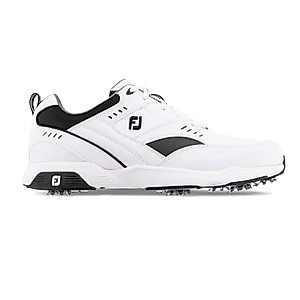 FootJoy Men's Sneaker Golf Shoes, White/Black, 11